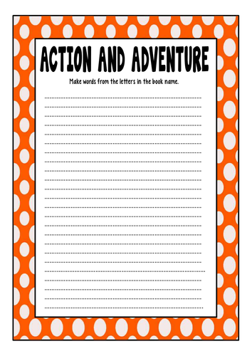 ACTION AND ADVENTURE TEACHING & DISPLAY RESOURCES ENGLISH READING KS2 ...
