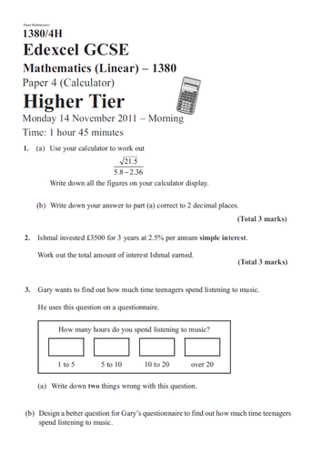 Save on Printing GCSE Maths Past Papers (Higher) 9-1 & A*-E | Teaching ...