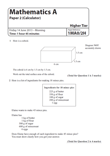Save on Printing GCSE Maths Past Papers (Higher) 9-1 & A*-E | Teaching ...