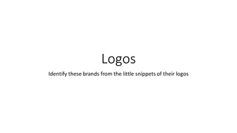 Logo starter Activity - Identify logos from snippets | Teaching Resources
