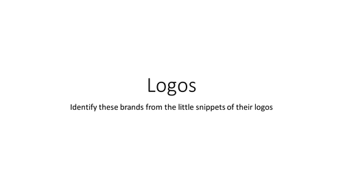 Logo starter Activity - Identify logos from snippets | Teaching Resources