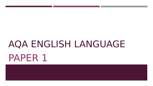 AQA English Language Paper 1 (fiction) revision presentation | Teaching ...