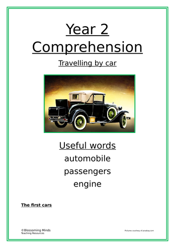 Year 2 reading comprehension - Cars | Teaching Resources Year 2 reading comprehension - Cars | Teaching Resources