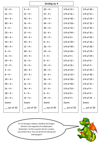 4 Times Table Revision sheets | Teaching Resources