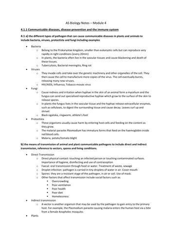 A level OCR Biology - Module 4 revision notes | Teaching Resources A level OCR Biology - Module 4 revision notes | Teaching Resources