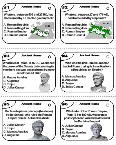 Ancient Rome Task Cards | Teaching Resources