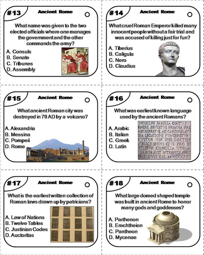 Ancient Rome Task Cards | Teaching Resources