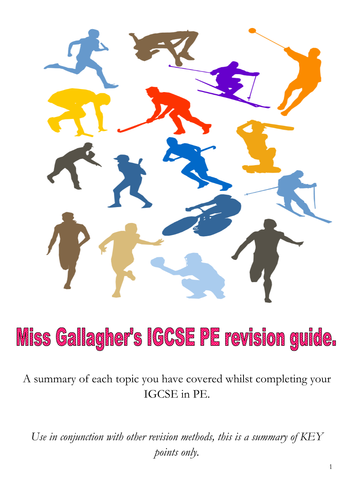 Revision Booklet IGCSE PE CIE | Teaching Resources