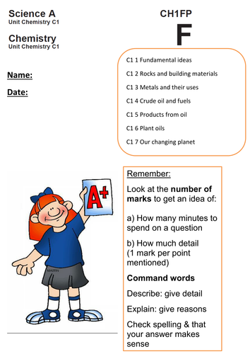 Unit 1 chemistry foundation revision | Teaching Resources