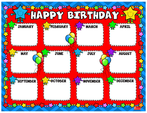 Classroom Decoration Star Birthday English Posters and Certificates ...