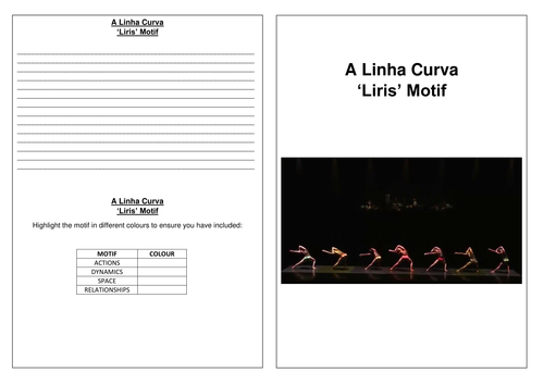 A Linha Curva Motif Writing - Liris and Robson (GCSE Dance Anthology) | Teaching Resources