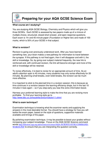 AQA GCSE Biology, Chemistry and Physics Revision Advice | Teaching ...