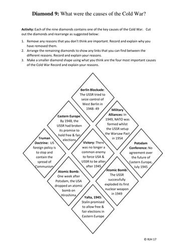 Diamond 9: What were the causes of the Cold War? | Teaching Resources