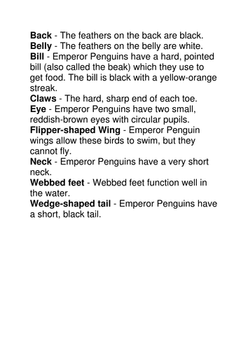 1 week non-fiction literacy planning on emperor penguins and the ...