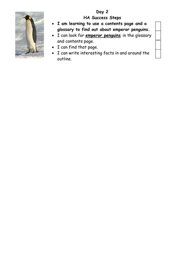 1 week non-fiction literacy planning on emperor penguins and the ...