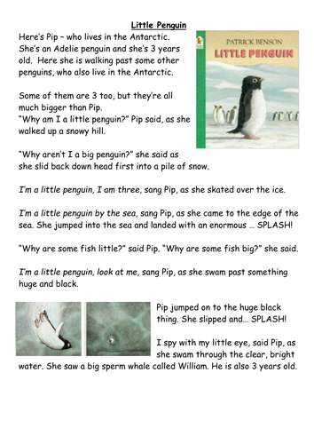 1 week non-fiction literacy planning on emperor penguins and the ...