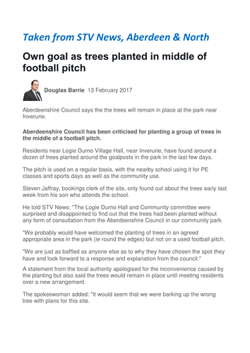 Writing a formal report to a local council based on a news article ...