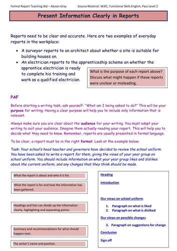 Writing a formal report to a local council based on a news article ...