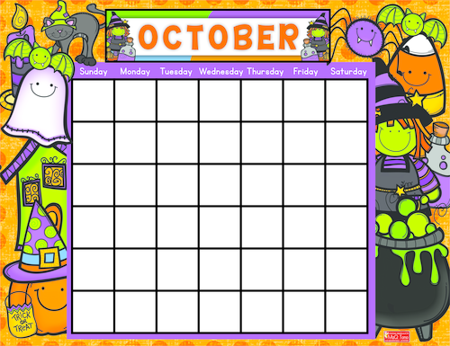 OCTOBER Calendar Chart 17"x22" | Teaching Resources