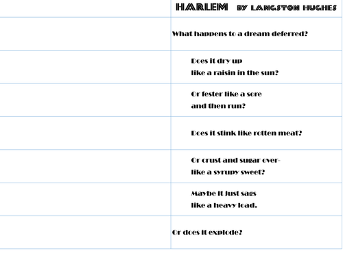 Harlem by Langston Hughes | Teaching Resources