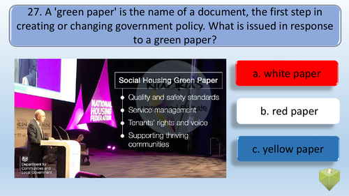 UK Politics Quiz | Teaching Resources