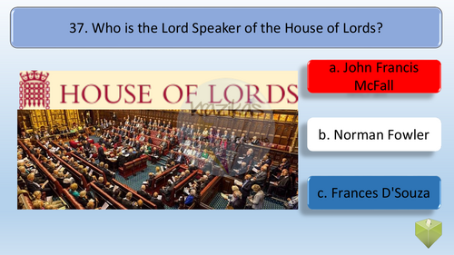 UK Politics Quiz | Teaching Resources