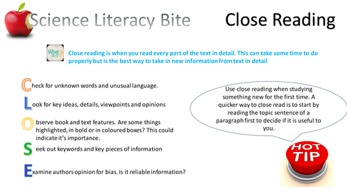 Literacy Bites - Science | Teaching Resources