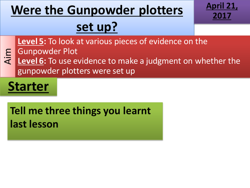 The Gunpowder Plot: Were they set up? | Teaching Resources