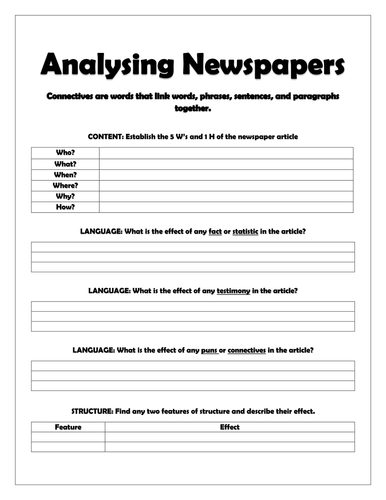 Writing Newspaper Articles! | Teaching Resources