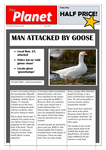 Writing Newspaper Articles! | Teaching Resources