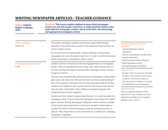 Writing Newspaper Articles! | Teaching Resources