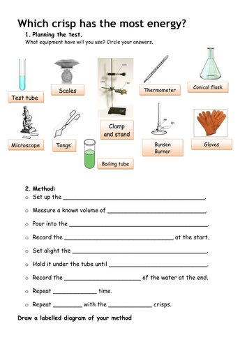 Science Practical/Project: Energy in fuels or food | Teaching Resources