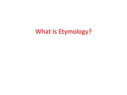 An introduction to Etymology | Teaching Resources