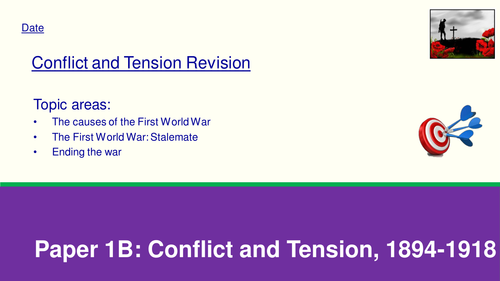 AQA GCSE History - Conflict and Tension 1894-1918 Revision | Teaching ...