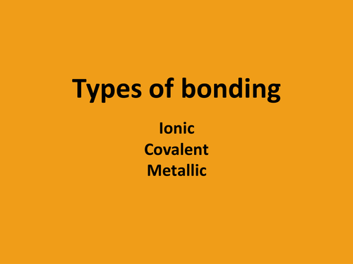 Bonding types -- detailed revision summary | Teaching Resources