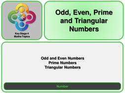 Odd, Even, Prime and Triangular Numbers KS4 by Magictrickster ...