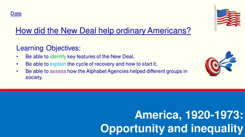 AQA GCSE History (2016 spec) - The First New Deal | Teaching Resources
