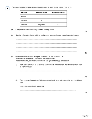Aqa Igcse Nuclear Physics Revision Lesson Teaching Resources