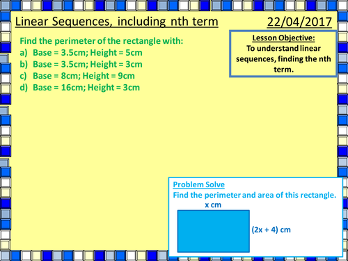 Linear Sequences | Teaching Resources