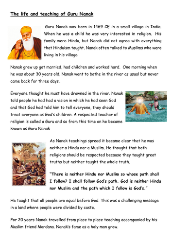 KS3 Sikhism - Guru Nanak lesson | Teaching Resources