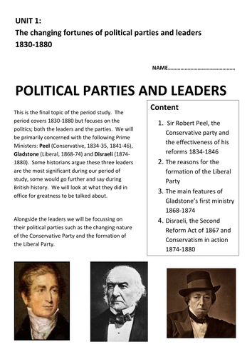 The changing fortunes of political parties and leaders 1830-1880 ...