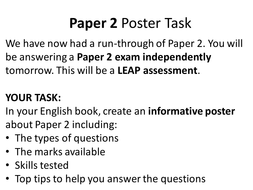 AQA ENGLISH LANGUAGE PAPER 2 POSTER TASK | Teaching Resources