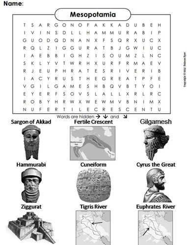 Mesopotamia Word Search | Teaching Resources