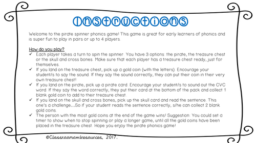 Phonics Pirate Game | Teaching Resources