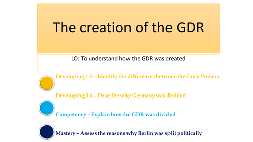2. German Democratic Republic (GDR) - Lesson 2 - Creation of East ...
