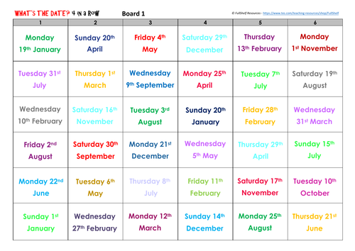 French Calendar / Date Games | Teaching Resources