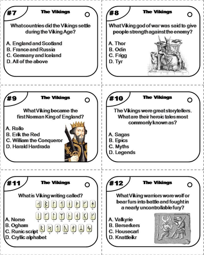The Vikings Task Cards | Teaching Resources