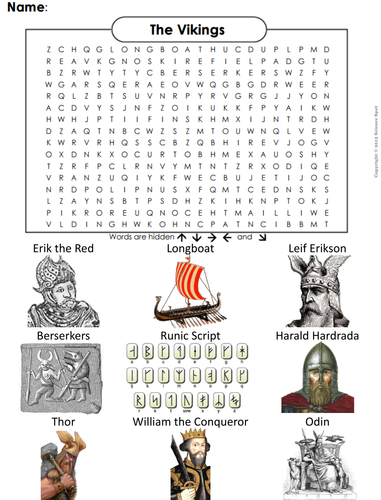 The Vikings Word Search | Teaching Resources