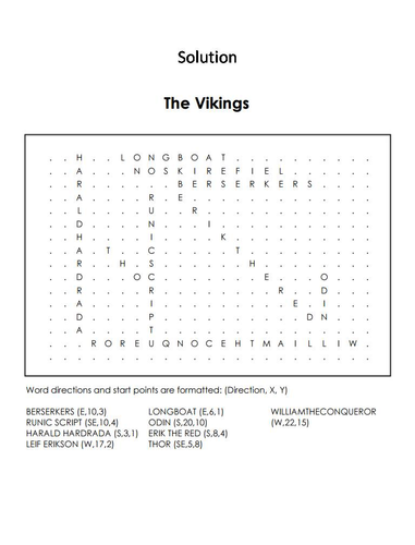 The Vikings Word Search | Teaching Resources