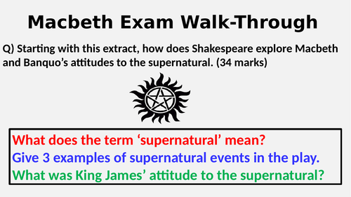Macbeth attitudes to supernatural exam walk-through | Teaching Resources